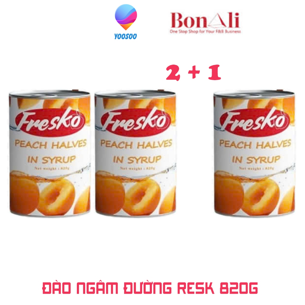 (MUA 2 ĐƯỢC 3- HSD 08/25) COMBO 02 LON 820G ĐÀO NGÂM ĐƯỜNG RESK GIÒN NGỌT TƯƠI MÁT - BONALI ...