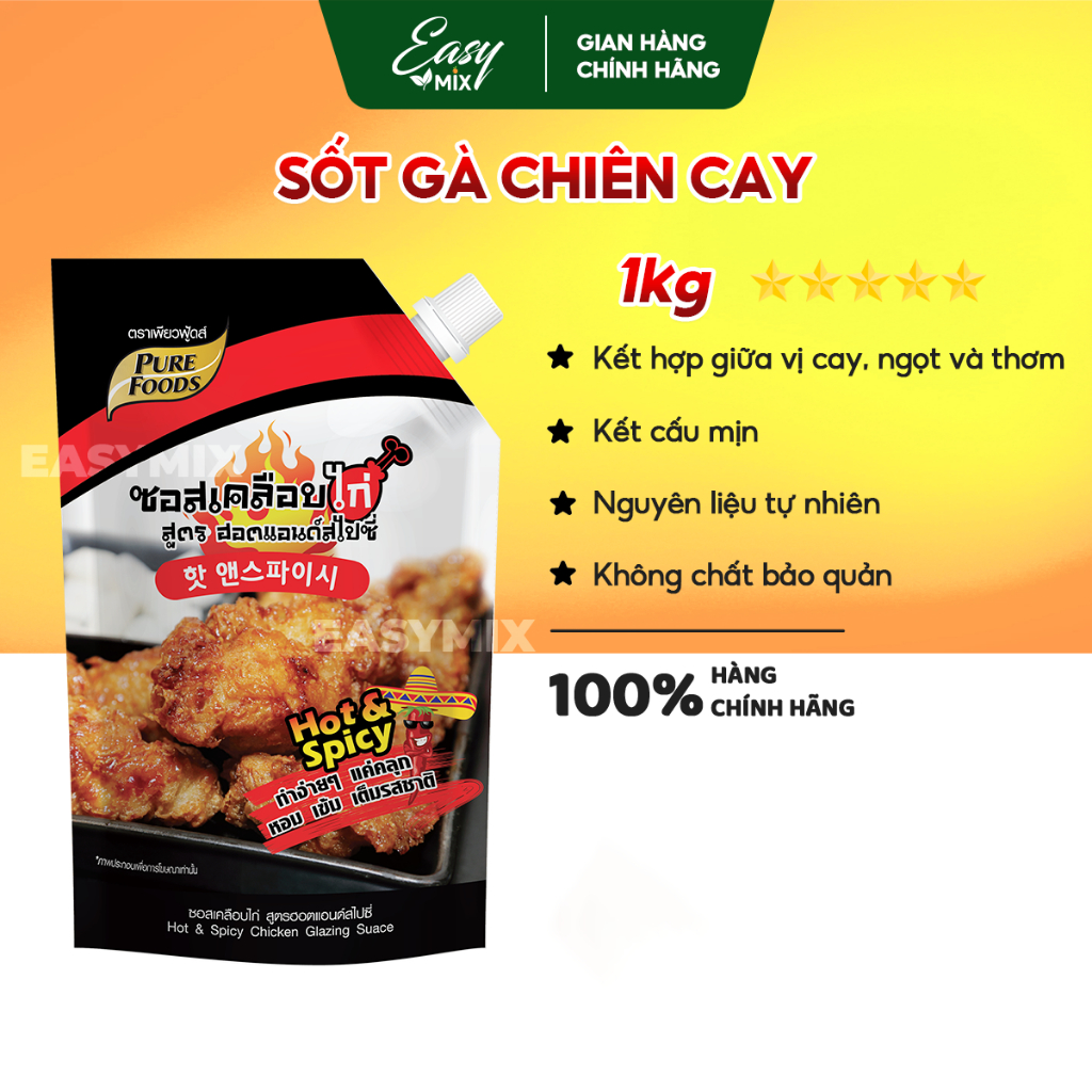 Nước Sốt Phủ Gà Cay Pure Foods Hot and Spicy Chicken Glazing Sauce Gói ...