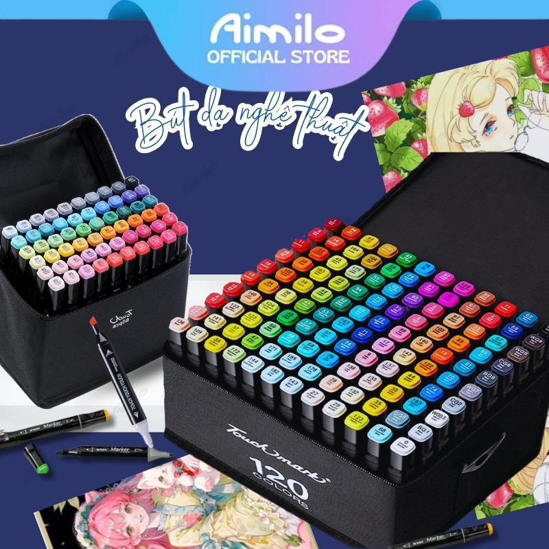 【Aimilo】Bút Màu Marker Touch Bộ Full 24/36/48/80/120 Màu Sắc Đa Dạng ...
