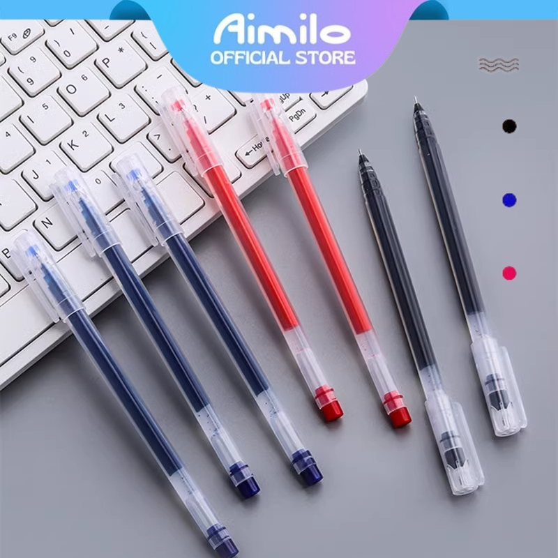【Aimilo】Bút Gel , bút bi nước văn phòng , ngòi 0.5mm , màu xanh đen đỏ ...