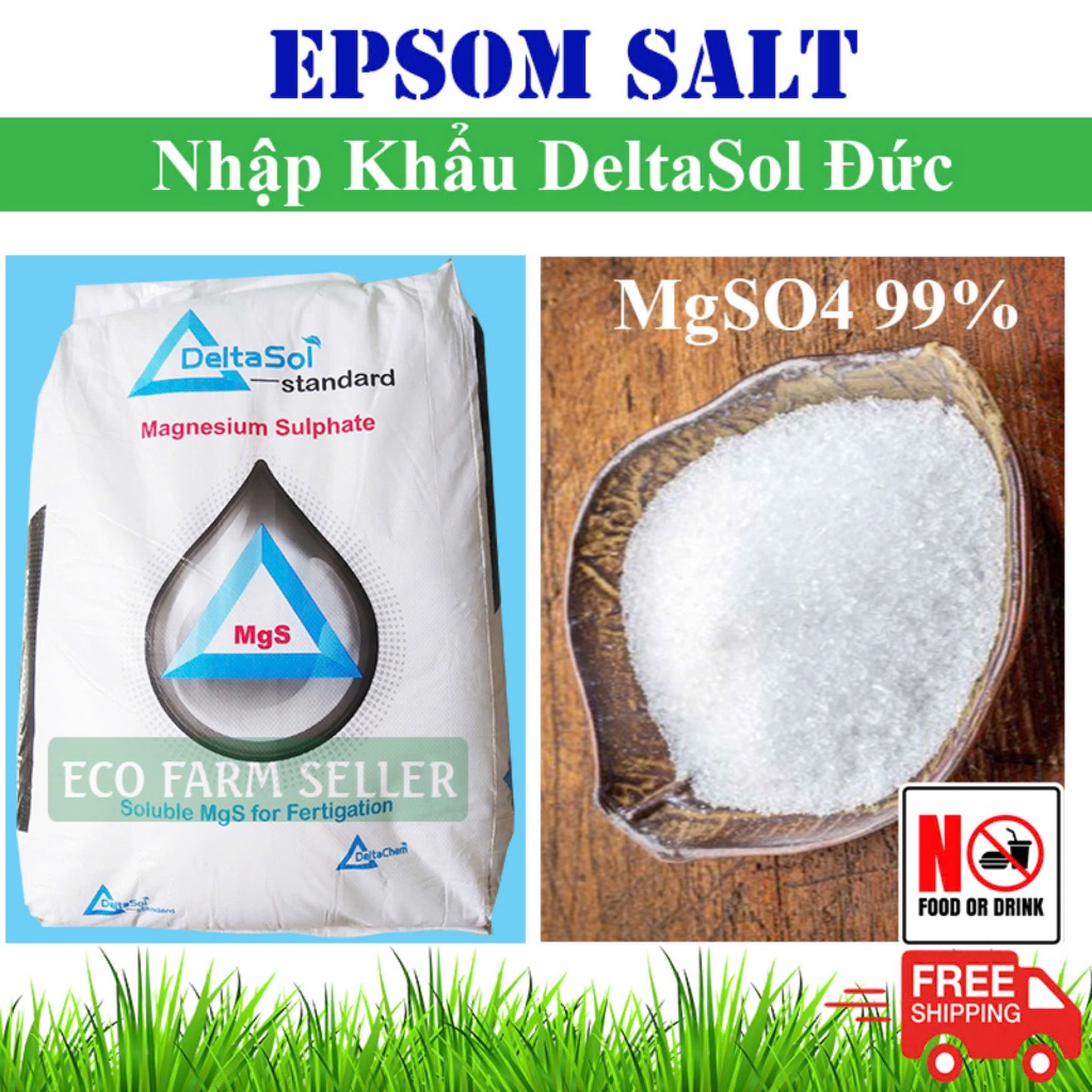 1kg Muối Epsom Salt ( MgSO4) Deltasol Đức 99% Tinh Thể Hạt Tan Hoàn Toàn - Muối Tắm Spa Giảm ...