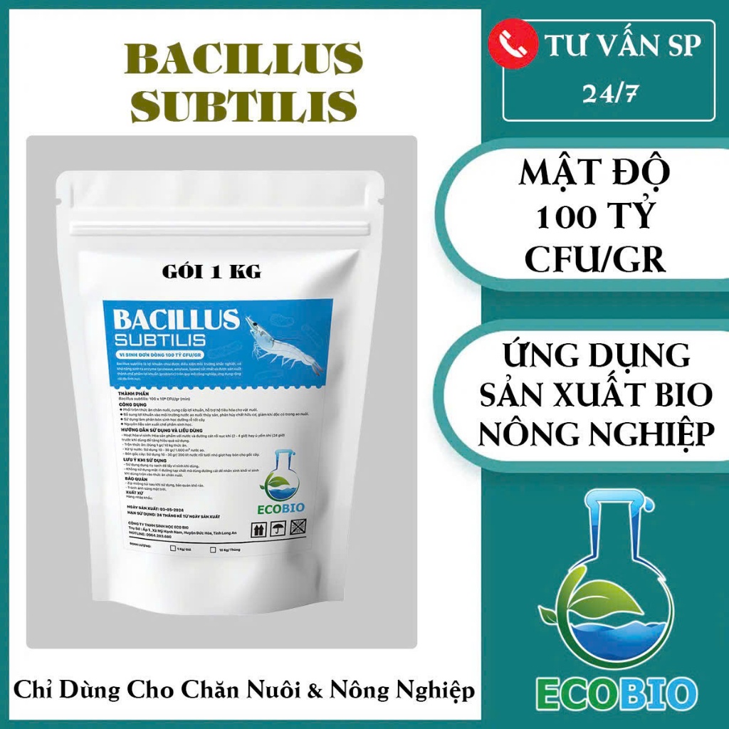 GÓI 1KG VI SINH BACILLUS SUBTILIS VI SINH ĐƠN DÒNG 100 TỶ CFU/GR | Shopee Việt Nam