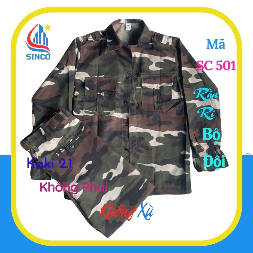 Quần áo bảo hộ rằn ri, Bảo Hộ Sinco mã SC 501, kaki 2.1 bền bỉ, thoáng mát, thấm hút mồ hôi ...