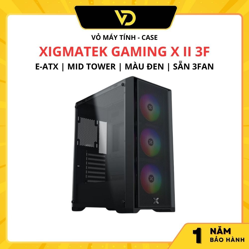 VỎ MÁY TÍNH CASE XIGMATEK GAMING X II 3F (E-ATX/MID TOWER/MÀU ĐEN/3FAN) - Chính hãng ( Bảo hành ...