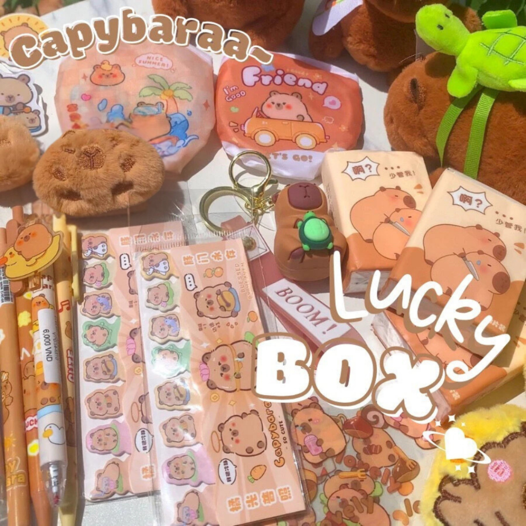 Túi mù Blind pack 8-10 món đồ dùng Capybara Lucky bag set quà tặng cho ...