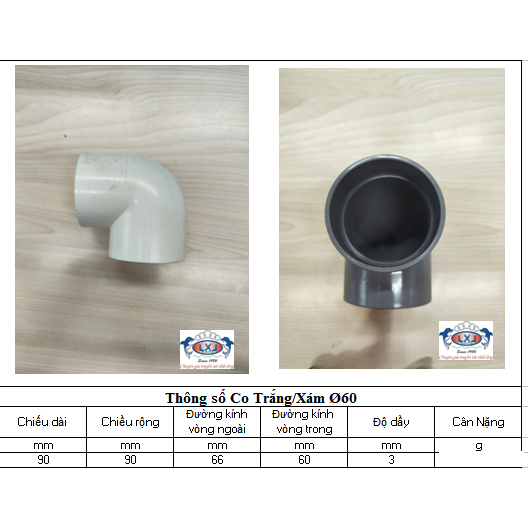 Co 60, co ngắn uPVC 60 (1 Cái) | Shopee Việt Nam