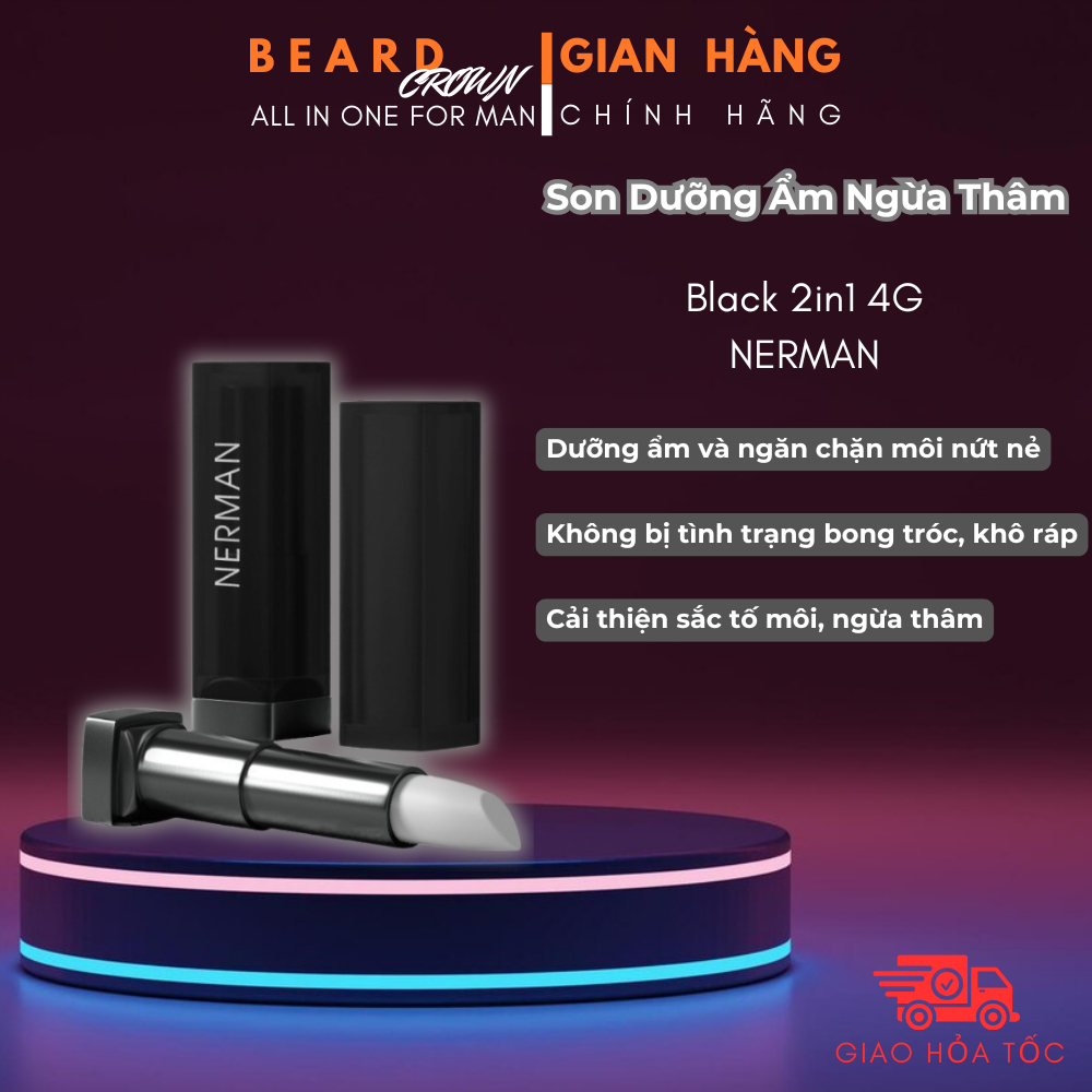 Son Dưỡng Cho Nam Nerman Men in Black 2in1 Dưỡng Ẩm, Cải thiện Sắc Tố ...