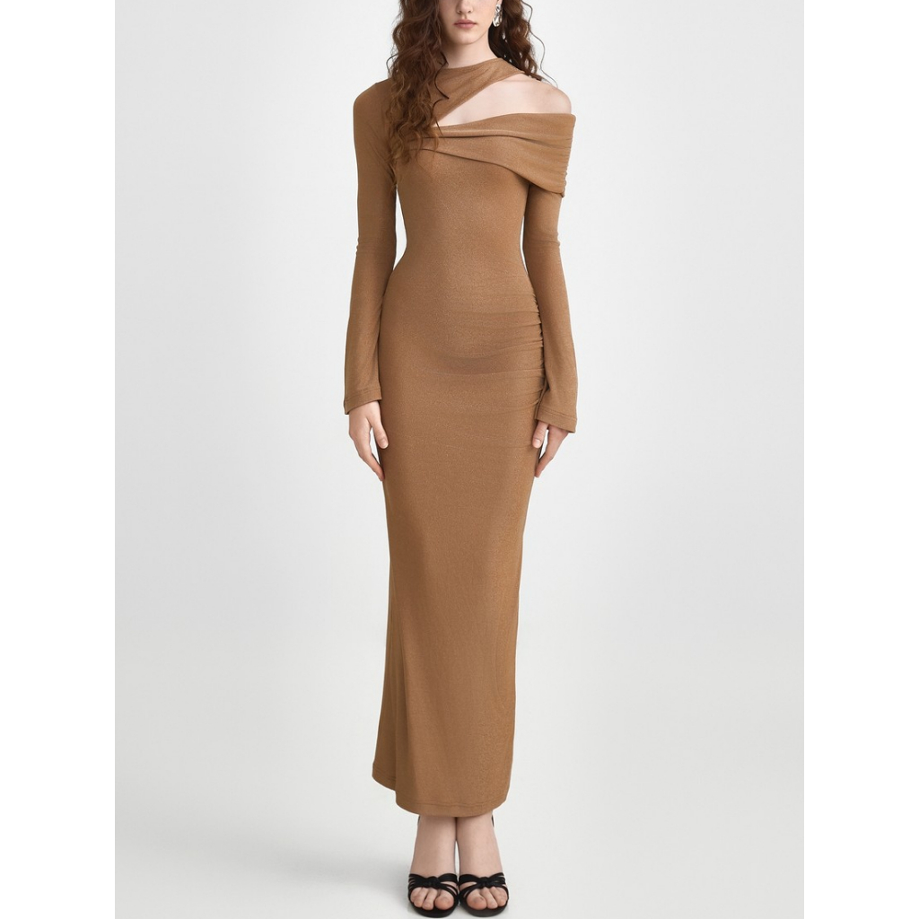 JEN HO - Đầm body nữ dáng dài cut-out vai RUSTIC GLAM DRESS (131 ...