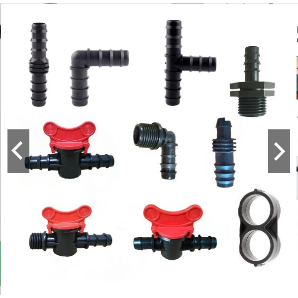 Phụ kiện ống LDPE 16 20 25 32 có nối, co, tê, van khóa, khởi thủy, cuối ống, bít ống PE 16 PE 20 ...