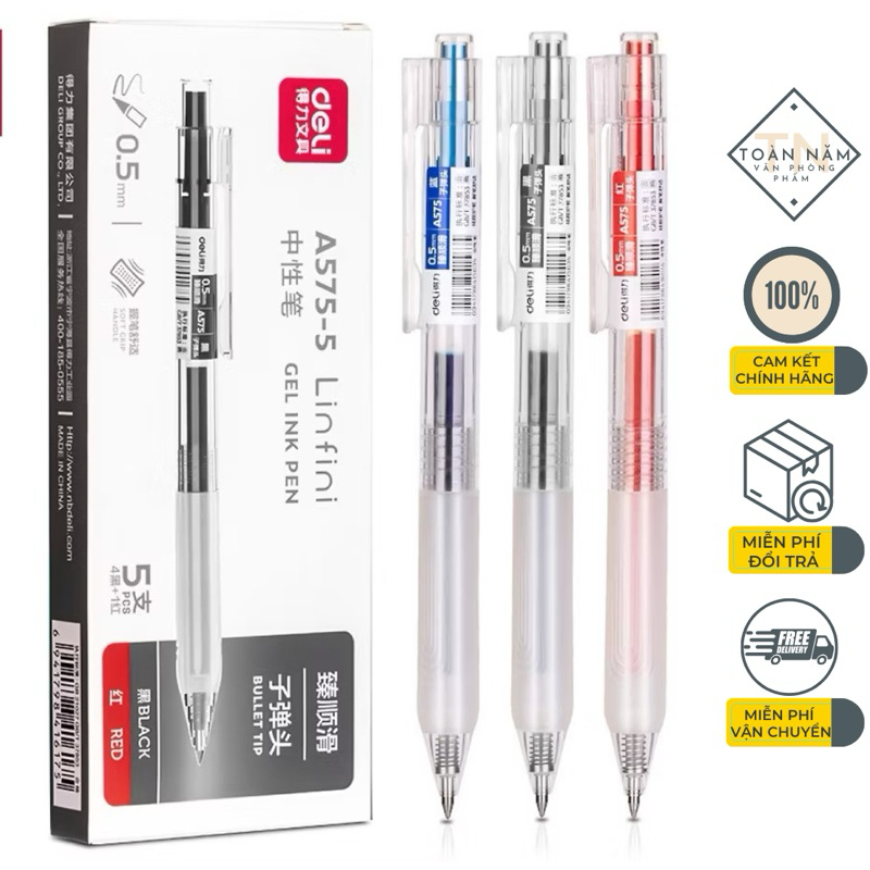 Bút gel nước Deli G575 ngòi 0.5mm - Có ruột G97-BL thay thế | Shopee Việt Nam