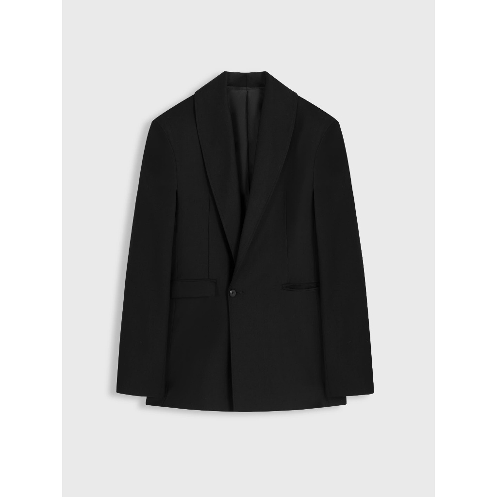 GIAN SAIGON - Áo blazer cổ shawl - Refined Shawl Wool Blend Blazer ...