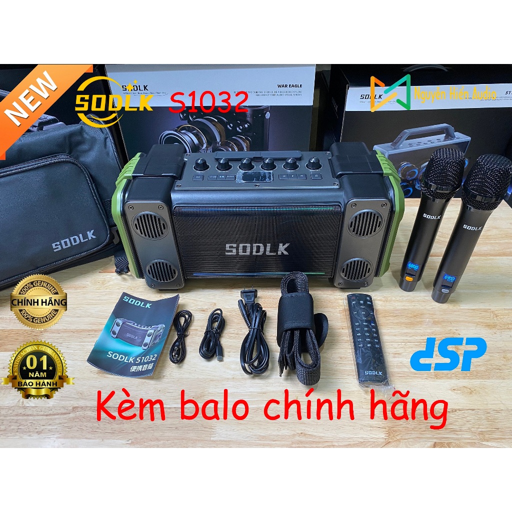(Chính hãng) Loa karaoke SODLK S1032 Bluetooth 5.0 siêu trầm, bass căng 320W TWS Karaoke ...