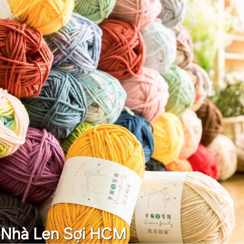 Len Susan 2 Màu Trơn Và Loang 3mm Đan Khăn, Mũ 100gr | Shopee Việt Nam