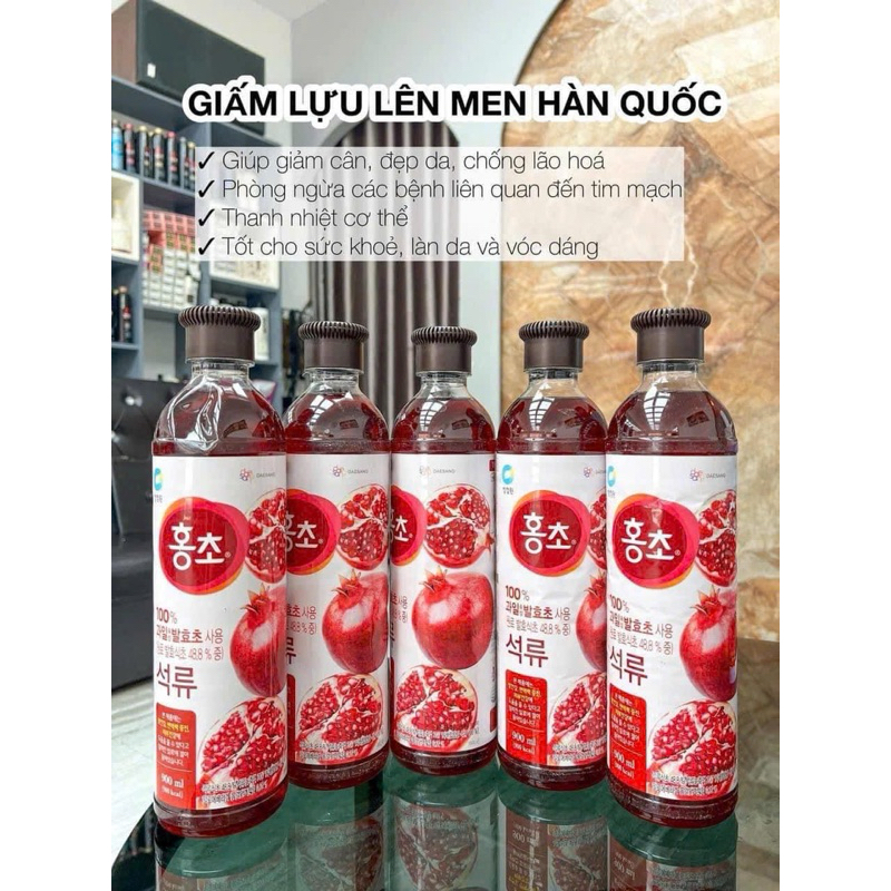Nước Uống Giấm Lựu Daesang Hàn Quốc, Giúp giảm cân, đẹp da Chai 900ml ...