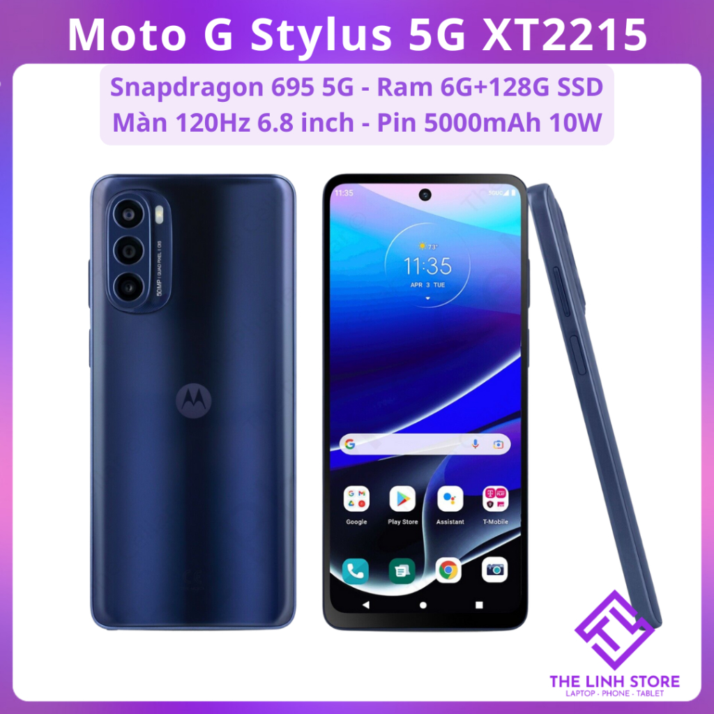 Điện thoại Motorola Moto G Stylus 5G (2022) XT2215 màn 6.8 inch 120Hz ...