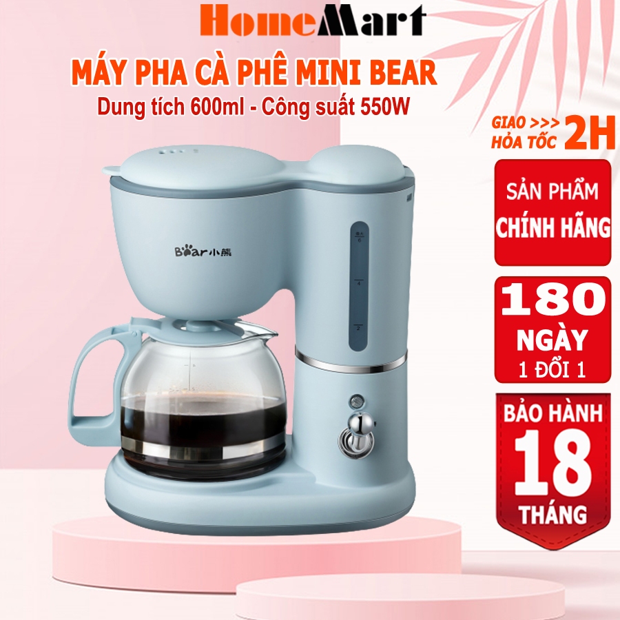 Máy pha cà phê mini Bear, máy pha cafe mini tự động dung tích 600ml ...