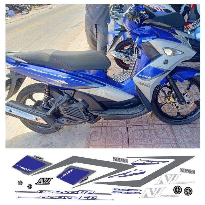 tem nouvo 6 xanh bạc gp 2015 decal rời 3 lớp | Shopee Việt Nam