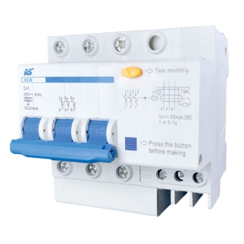 Cầu Dao Chống Rò Chống Giật 3 Pha, RCBO 3 Pha, CB Chống Giật 3 Pha ASE ...