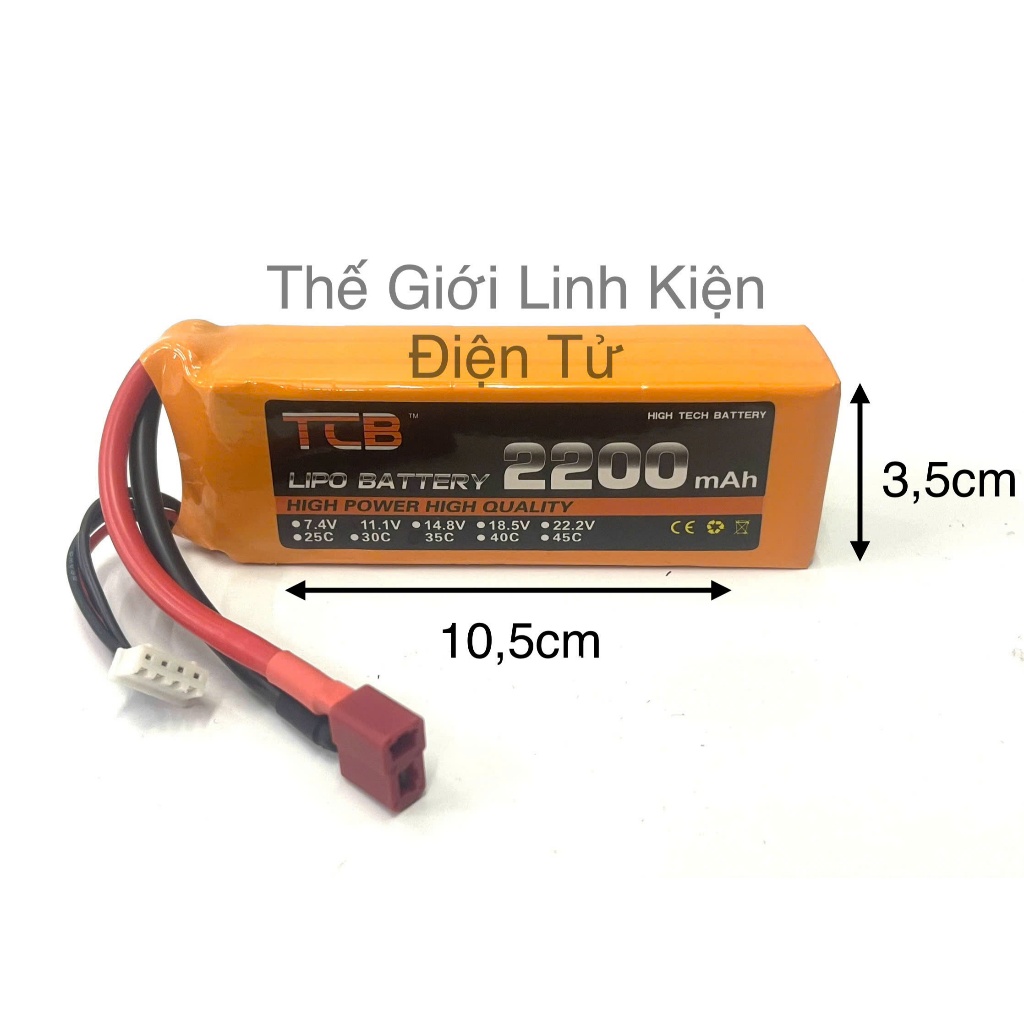 Pin TCB Lipo 3S 11.1V 2200mAh 35C | Shopee Việt Nam