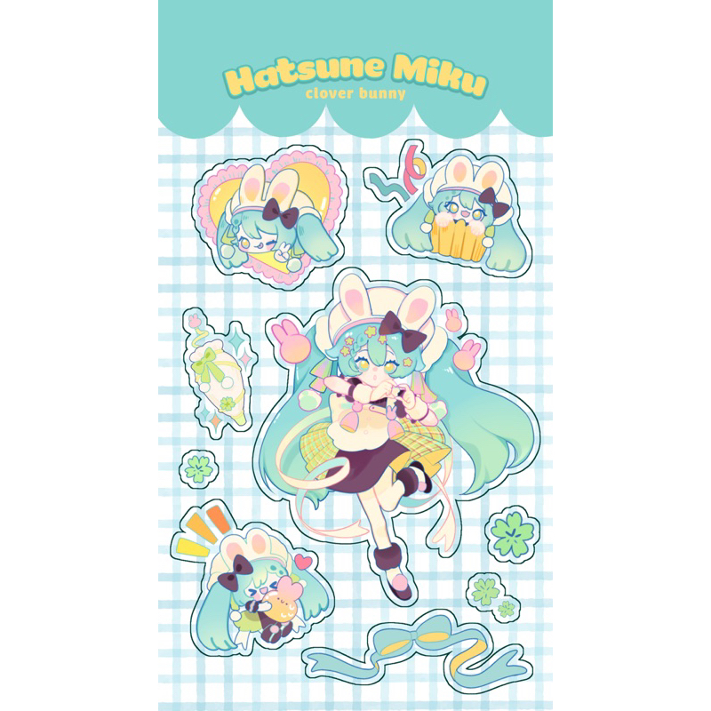 [ SẴN ] Hình Dán Sticker HATSUNE MIKU clover bunny | Shopee Việt Nam