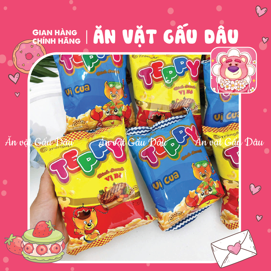 [BỊCH 10 GÓI] Bim bim Tràng An Teppy Vị Bò, Vị Cua, Bánh Snack Gấu ...