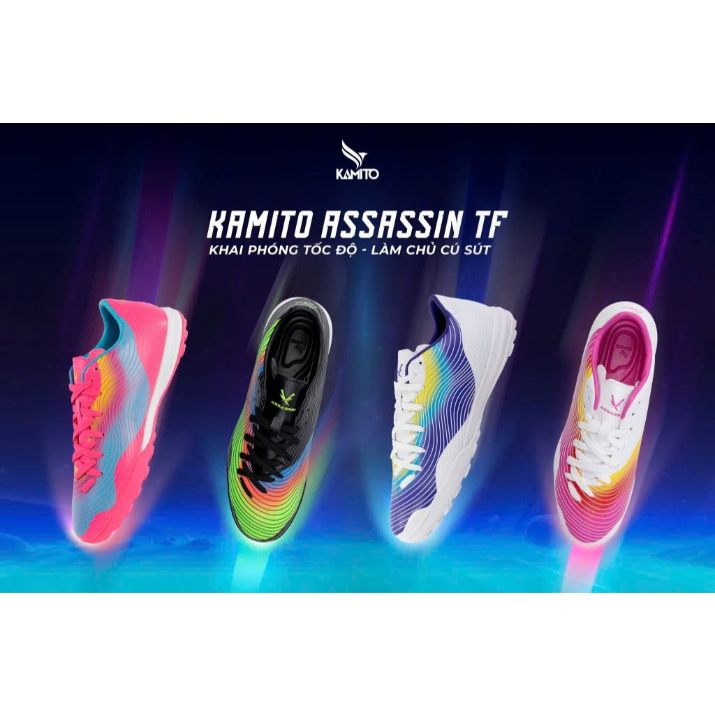 Giày đá bóng Kamito Assassin đế bám sàn, đệm giảm chấn, di chuyen nhẹ ...