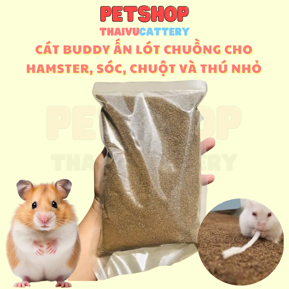 Cát Buddy nâu lót chuồng siêu thấm hút, khử mùi làm sạch chuồng cho ...
