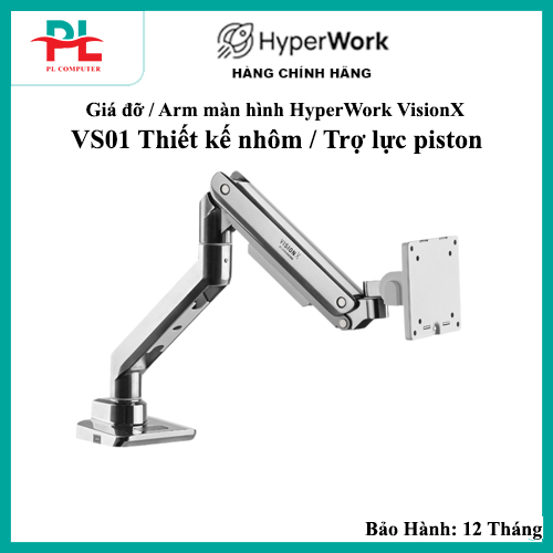 Giá đỡ / Arm màn hình HyperWork VisionX - VS01 Thiết kế nhôm / Trợ lực ...
