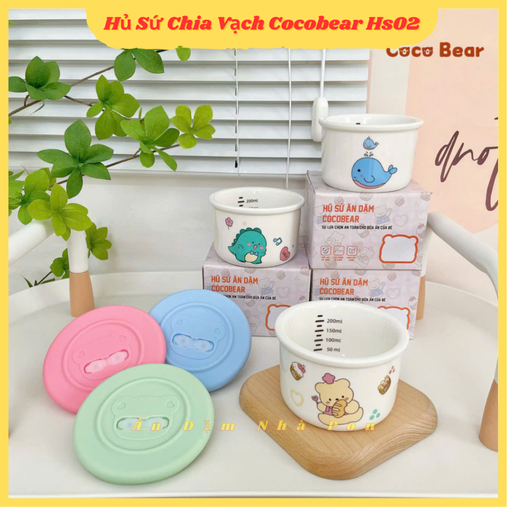 Hũ sứ Coco Bear đựng đồ ăn dặm cho bé phong cách Hàn Quốc 220ml-Hủ Sứ ...