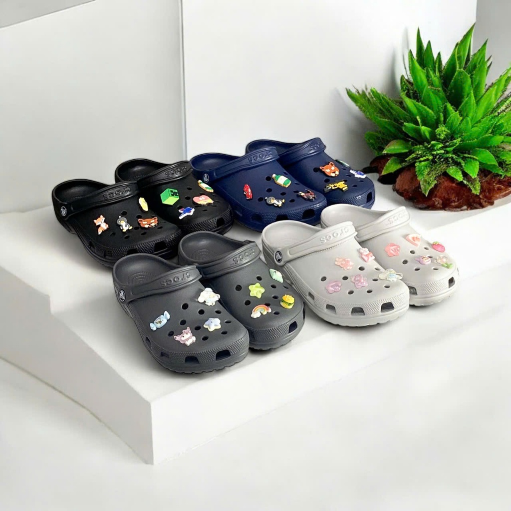 CC-Dép Classic Clog nam nữ unisex màu đen, trắng đế cao 2-3cm – Tặng 10 ...