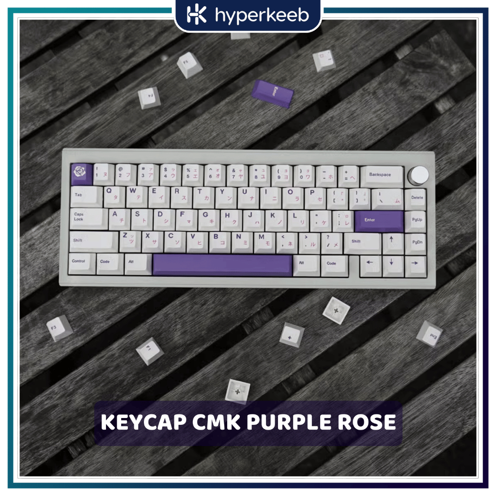 HOẢ TỐC - Keycap Hoa Hồng Tím, Màu Pastel Trắng Tím Xinh, PBT Dày ...