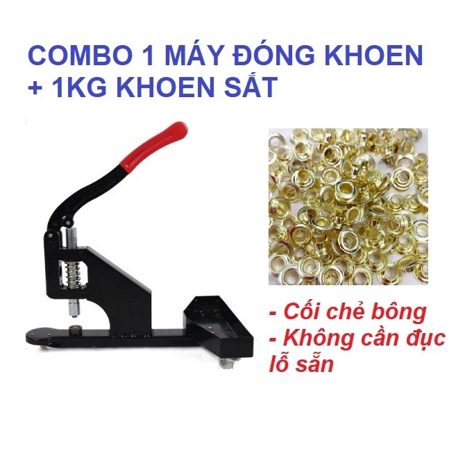 Máy dập khuy bạt - Máy đục ore - Máy đóng khoen lỗ bạt, Máy dập khuy bạt Cối chẻ bông chân khoen ...
