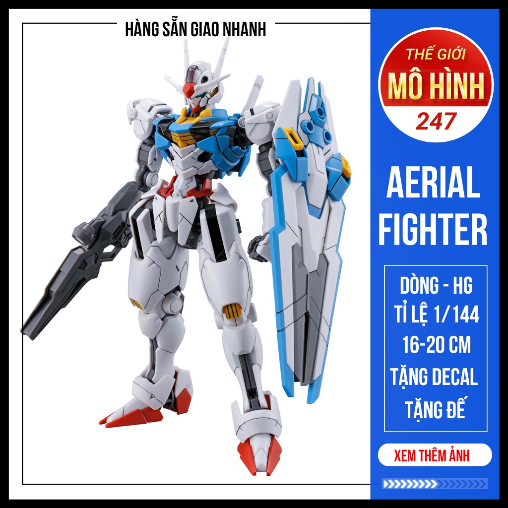 (GUNDAM) Combo Mô hình lắp ráp HG Fighter Aerial Plus The Star (có bộ ...