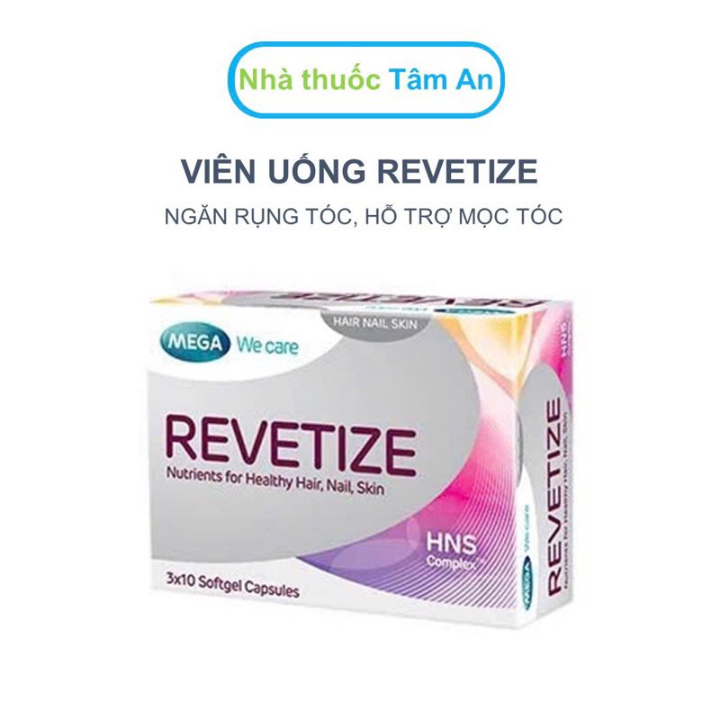 Viên uống REVETIZE hỗ trợ mọc tóc - Hộp 30 viên bổ sung vitamin giảm ...
