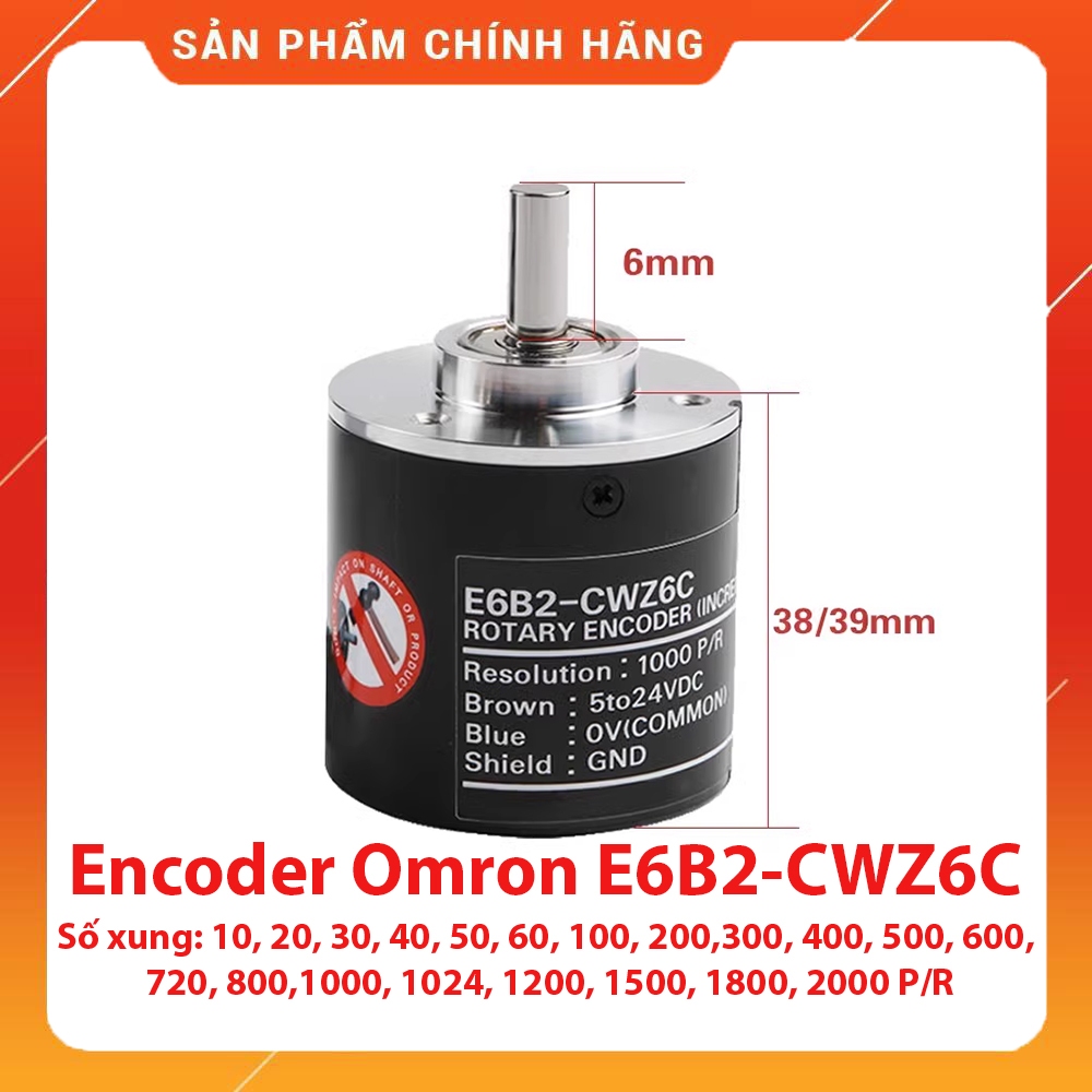 Encoder Omron E6B2-CWZ6C 360 xung (360p/r), nguồn 5-24VDC, Bộ mã hóa ...