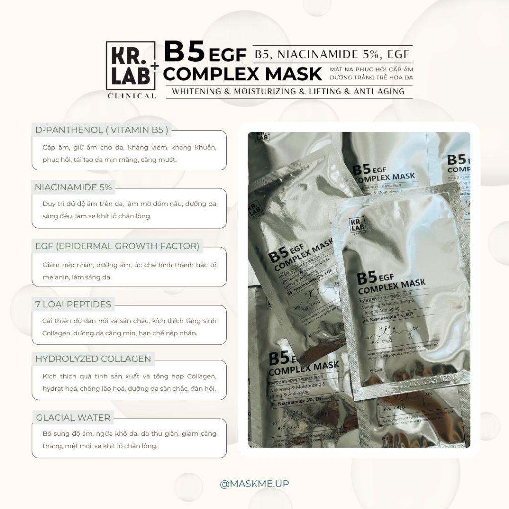 Mặt nạ giấy phục hồi da KR.LAB+ B5 EGF COMPLEX MASK | Shopee Việt Nam