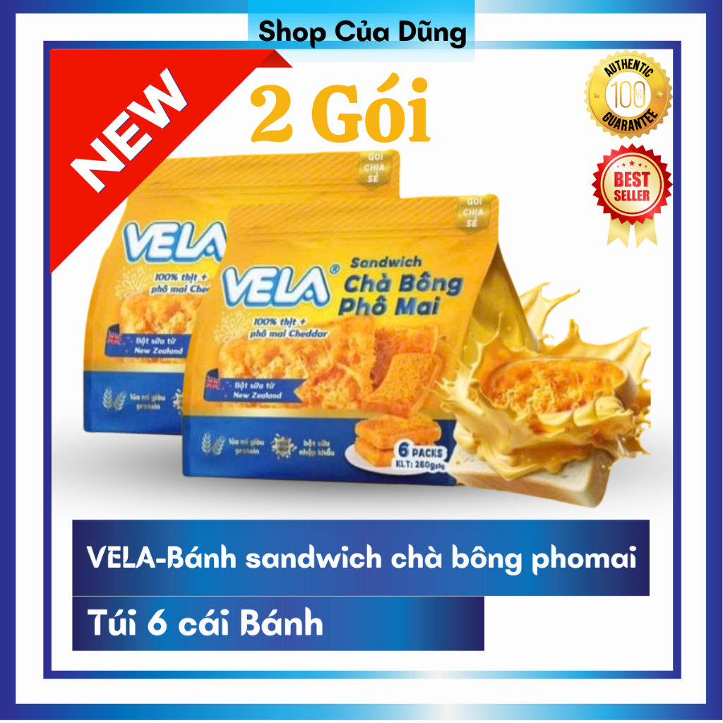 VELA-Bánh mì sanwich chà bông phô mai ngon bá cháy bà bảy | Shopee Việt Nam
