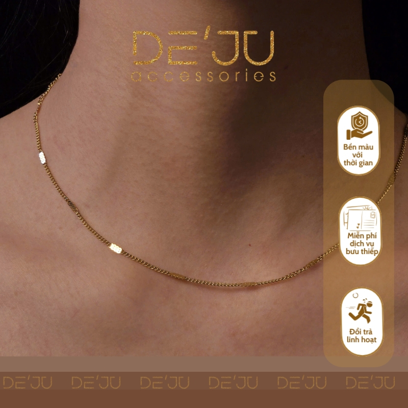 Dây chuyền nam nữ DE'JU Flat Pat titan không gỉ cao cấp | Shopee Việt Nam