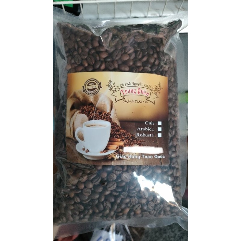 Cafe rang xay nguyên chất Trung Quân (1kg) bịch trắng | Shopee Việt Nam