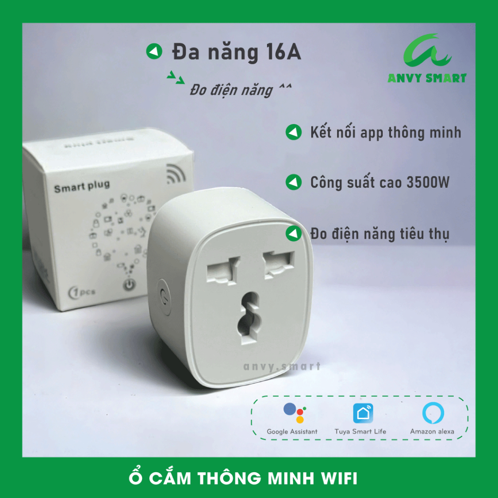 Ổ Cắm Thông Minh Wifi Tuya 16A | Shopee Việt Nam