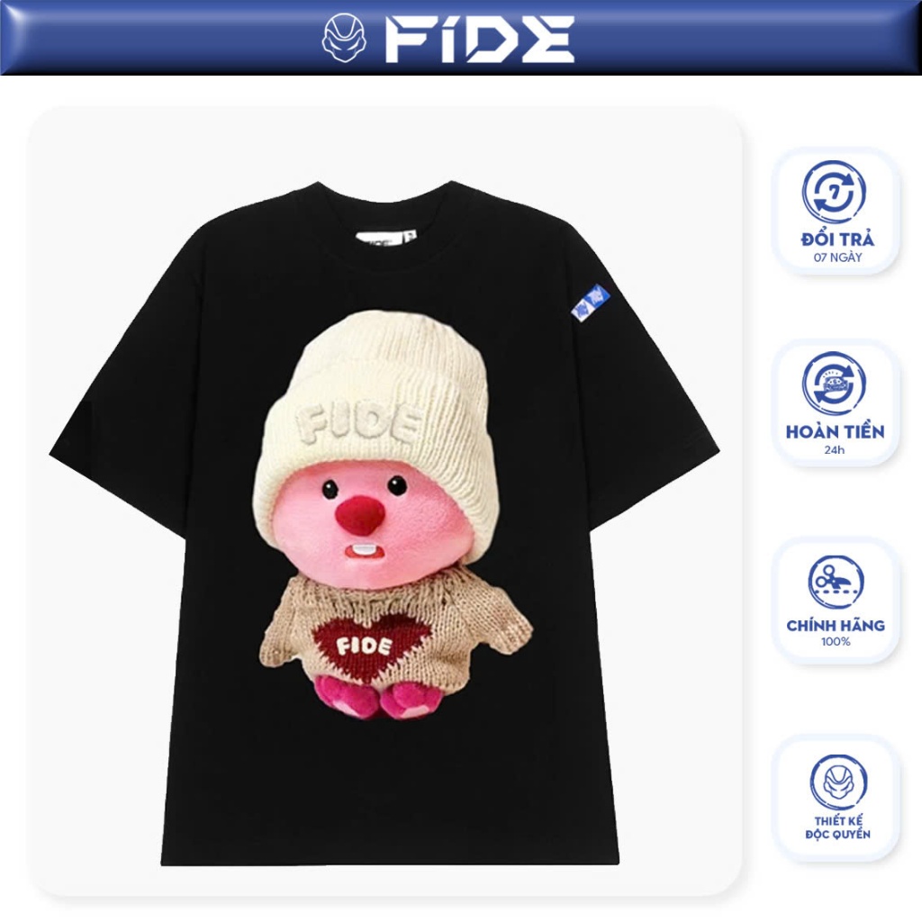 Áo thun FIDE LOOPY Hải Ly unisex form rộng cổ tròn LOOPY - AT18 ...