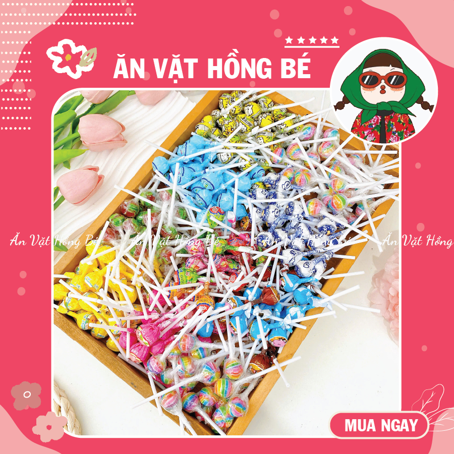 Combo 50 cây kẹo mút mini mix các vị trái cây cho bé, đồ ăn vặt, Ăn Vặt ...