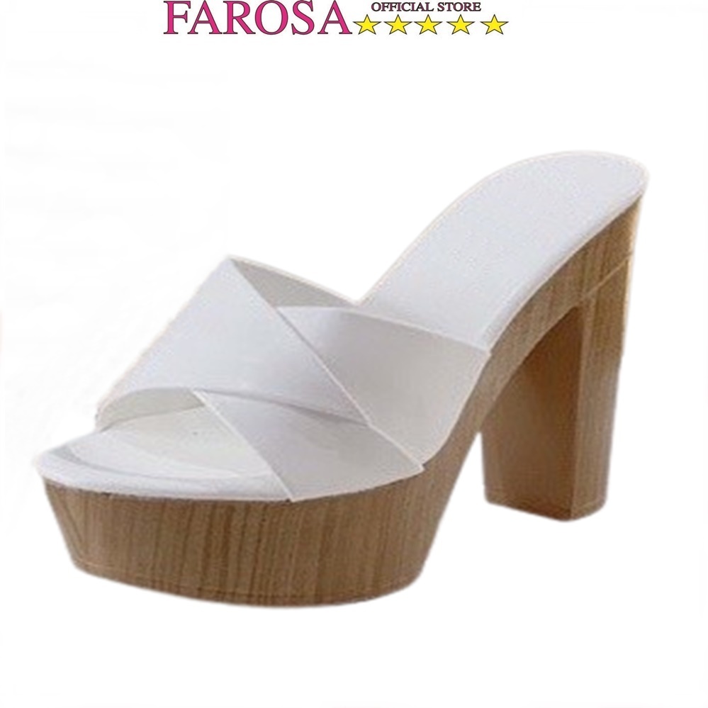 Guốc thời trang nữ cao gót đế đúp vân gỗ FAROSA -FC17 giày cao gót nữ ...