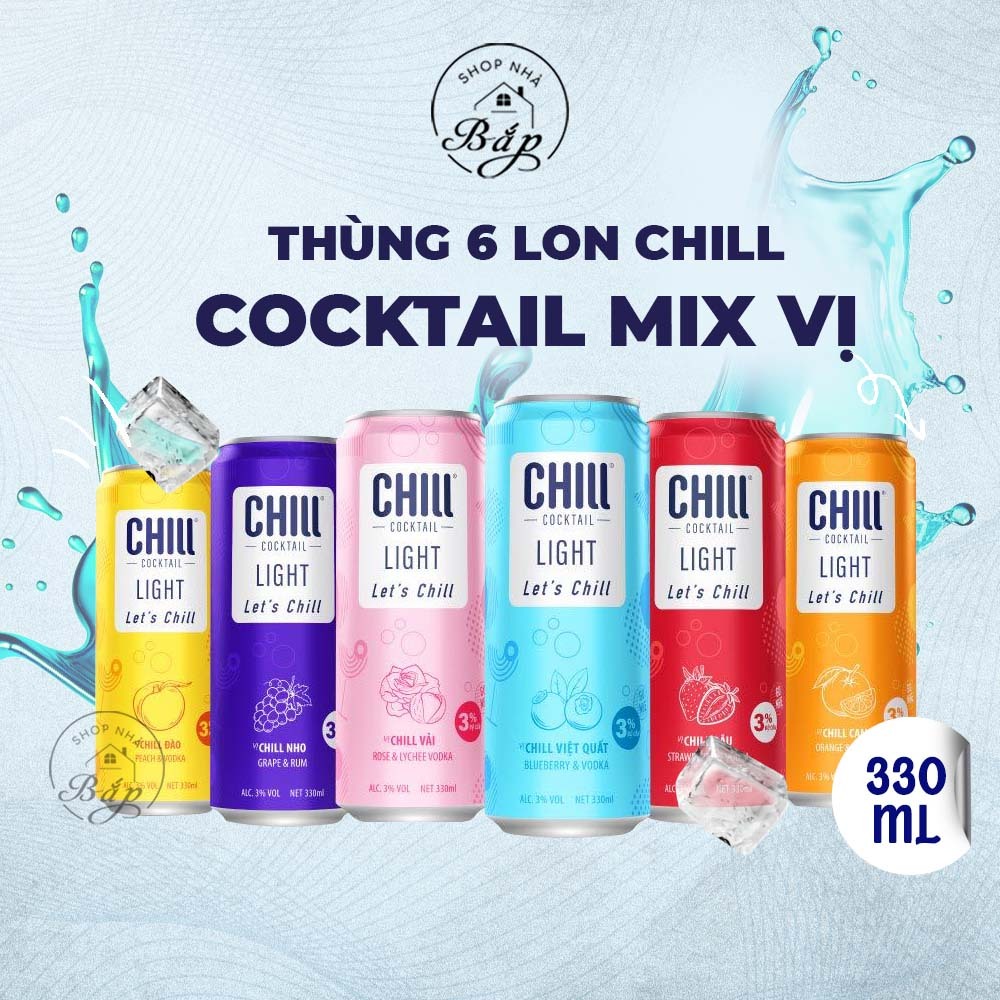 (Date 2027)Thùng 6 lon Chill Cocktail mix vị 330ml/lon | Shopee Việt Nam