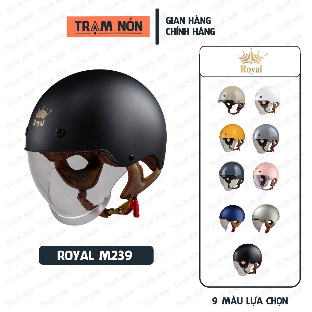 Mũ bảo hiểm nửa đầu Royal M239 kính âm che mặt cho nam nữ | Cửa hàng ...