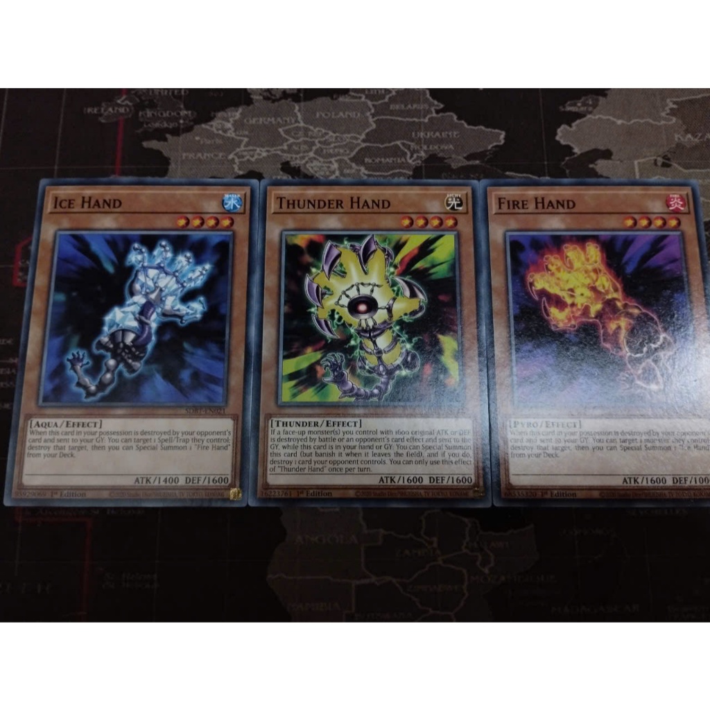 Bộ 3 Thẻ Bài Yu-Gi-Oh! Fire Hand, Ice Hand & Thunder Hand Chính Hãng ...
