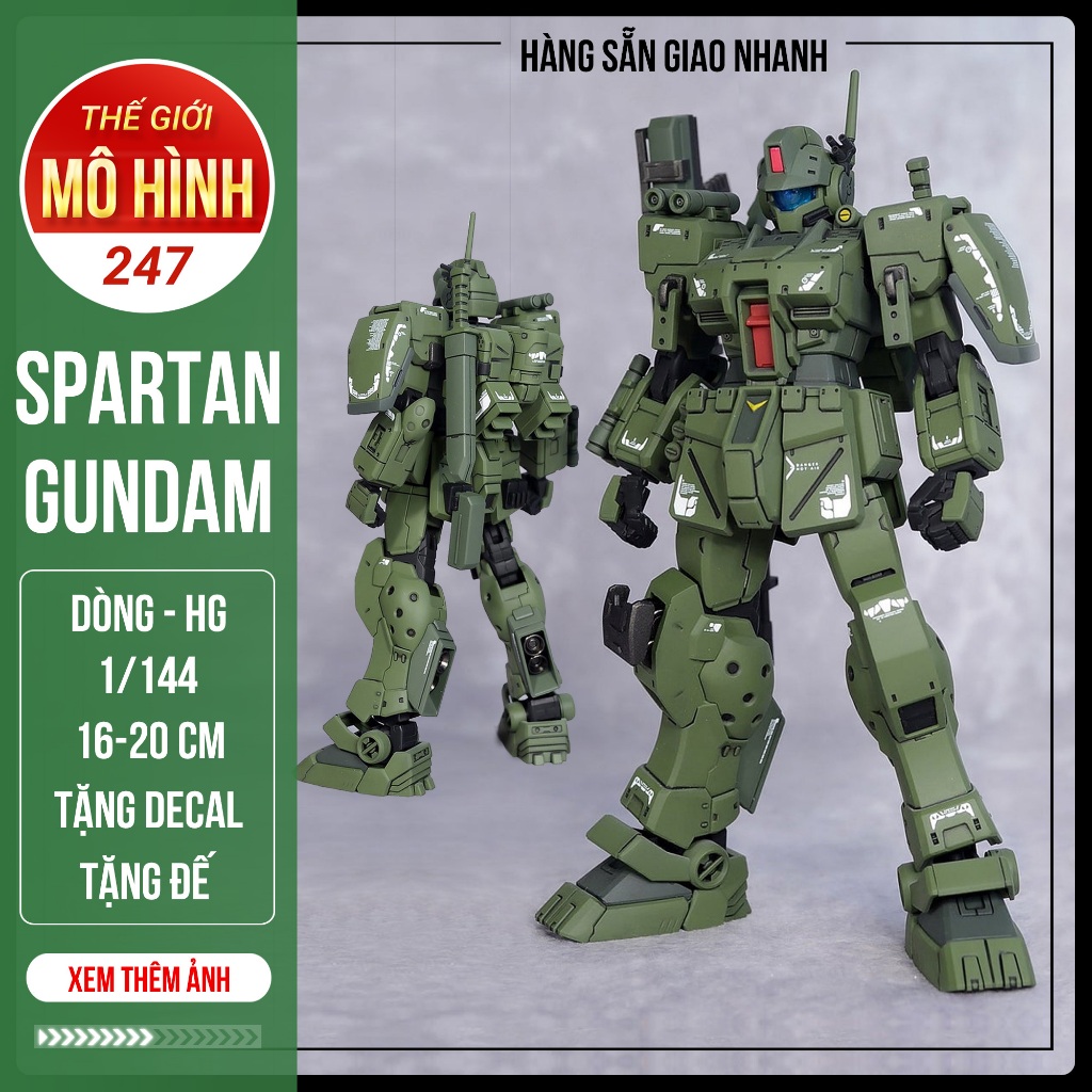 Combo Mô Hình Lắp Ráp HG GM Spartan - Kèm đế + Decal nước (có bộ dụng cụ lắp ráp) | Shopee Việt Nam
