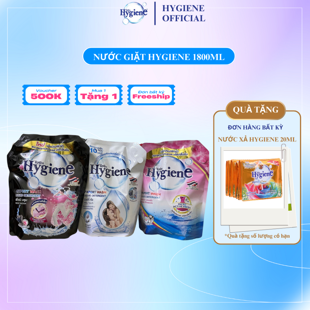 Nước giặt xả hygiene thái lan 1800ml chính hãng hương hoa tự nhiên thơm mát | Shopee Việt Nam