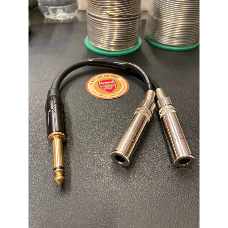 jack chia 1 6 ly ra 2 jack 6 ly (6,5 ly) dài 15cm-20cm dây jack nhập ...