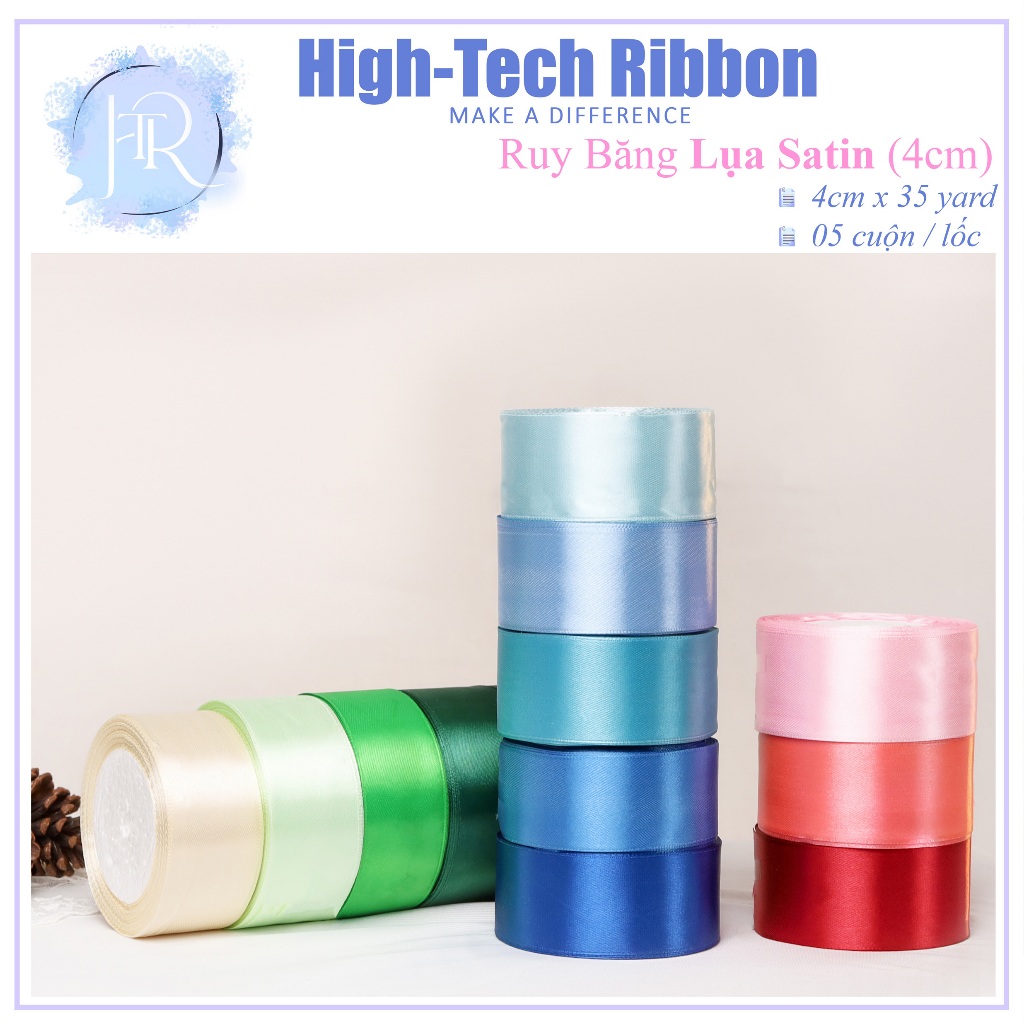 [4cm] Ruy Băng, Ruy Băng Lụa Satin, Ruy Băng Gói Hoa, Gói Quà, Làm Đồ ...